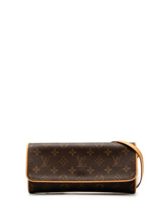 Louis Vuitton 2000 Monogram Pochette Twin GM Umh&auml;ngetasche - Braun