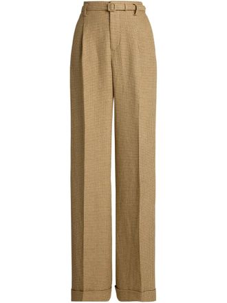 Ralph Lauren Collection pantalon à motif pied-de-poule - Marron