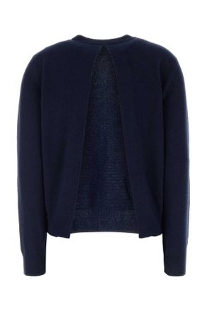 Jil Sander Womens Navy Blue Cashmere Swearer Prussianblue Exterior: Maglieria Sweater