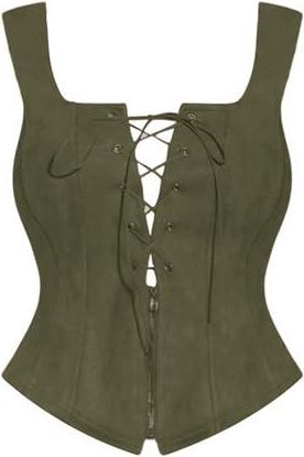 Allegra K Gilet Vintage Pour Femme En Dentelle Zipp&eacute;e Jusqu&Agrave; La Veste Courte &Agrave; Larges Bretelles Sans Manches Gilet Gilets Vert Fonc&eacute; M