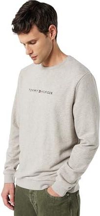 Tommy Hilfiger Sweat Homme Track Top avec Col Ras-du-Cou, Beige (Heathered Pebble), XL