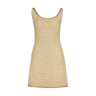Miu Miu Schimmerndes Check Mini Kleid - - Dresses - Damen - Beige - M