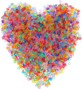 DOITOOL Veemoon Halbtransparente Bunte Acryl-Herz-deko DIY Vasenf&uuml;ller Romantische Tischstreuer f&uuml;r Hochzeit Valentinstag Party Langlebige Glatte Kanten Viels