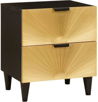 vidaXL Table de chevet avec tiroir Noir et or 40 x 33.5 x 46 cm vidaXL