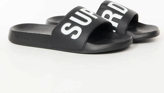 Superdry Homme, Chaussures, Noir, Taille: S Logo Classic Pool Slide