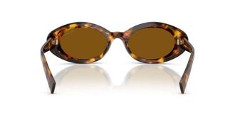 Miu Miu 0MU Tortoiseshell Oval Sunglasses - Brown