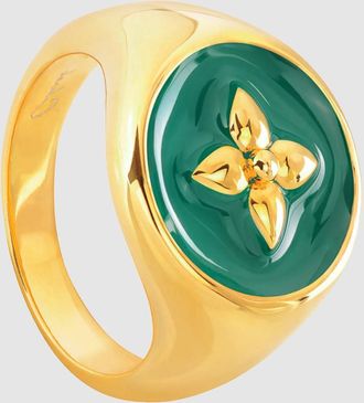 Cabirol Chevali&egrave;re Croisette Laiton Vert &Eacute;meraude