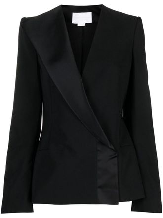 Genny Blazer mit asymmetrischem Revers - Schwarz
