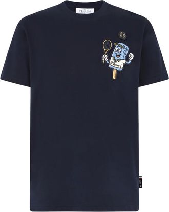 Philipp Plein Homme, Tops, Bleu, Taille: XL Round Neck T-Shirt Gelato Monsters