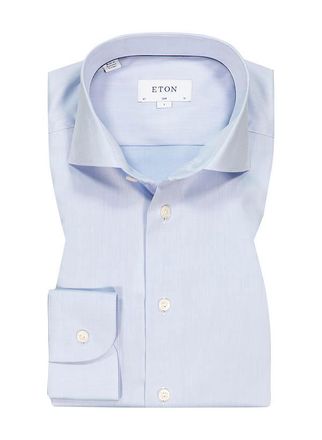 Eton Herren Hemd blau Baumwolle
