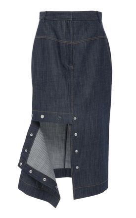 Tibi Demin Jamie Midi Skirt Size XS