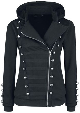 Gothicana by EMP Damen schwarze Uniform Jacke mit Kapuze XXL