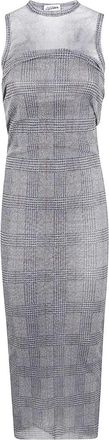 Jean Paul Gaultier Femme, Robes, Gris, Taille: 38 FR Plaid Mesh Sheer Panel Dress