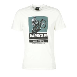 Barbour Homme, Tops, Blanc, Taille: XL Archie Graphic-Print T-Shirt