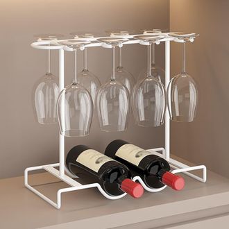 Generic Hängender Weinglasständer, Stabiles und Robustes Weinregal aus Metall, Offenes Design, Einfache Montage, Geeignet für Hausbars, Küchen und Esszimmer(W