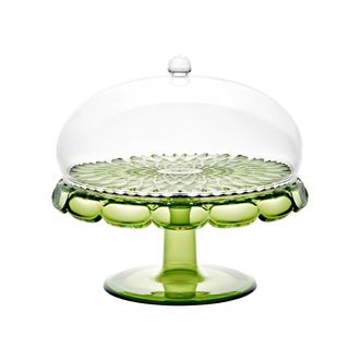 Guzzini Vanity, Etagere mit Glocke, gr&uuml;ne Seerose, aus Bio-based SAN und Bio-based SMMA - TERRA