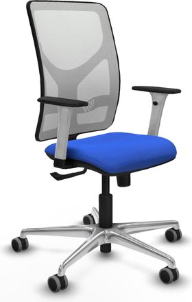 Piqueras y Crespo Schreibtischstuhl in Blau, mit wei&szlig;en und schwarzen Armlehnen, h&ouml;henverstellbare Lendenwirbelst&uuml;tze, ausgestattet mit Sincro 3 Positionen und Schneide