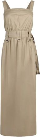 Liu Jo Femme, Robes, Beige, Taille: 40 FR Longue Robe en Popeline