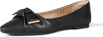 Amazon Essentials Damen Ballerinas mit Schleife, Schwarz, 38.5 EU