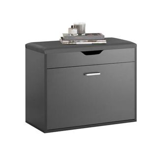 SoBuy Banc à Chaussures Meuble Chaussures Commode à Chaussures Meuble dentrée 1 abattant avec Assise Rabattable Coussin Rembourrée - 60x30x50 cm, FSR95-HG