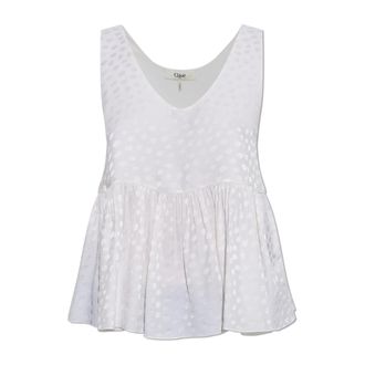 Chlo&eacute; Seidentop - - Tops - Damen - Wei&szlig; - M