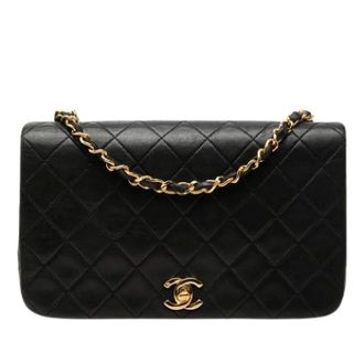 Chanel Sac bandouli&egrave;re matelass&eacute; en cuir dagneau Pre-owned - Femme - Pre-owned - Noir - Taille: ONE Size