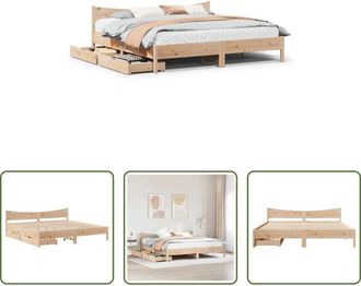 vidaXL vidaXL Schubladenbett - Massivholzbett mit Schubladen 180x200 cm Kiefer