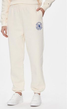 Tommy Hilfiger Jogginghose Crest Sweat Pant WW0WW40601 &Eacute;cru Regular Fit