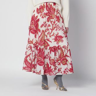 Etro White skirt with floral print