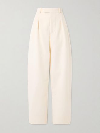 Wardrobe.NYC Pantalon Fusel&eacute; En Serge De Laine &Agrave; Plis X Hailey Bieber - Ivoire