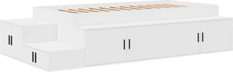 vidaXL Cadre de lit avec rangement Blanc 234 x 118 x 53.5 cm Vidaxl