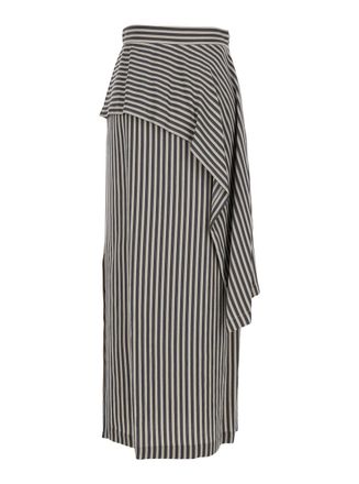 Tela Womens Skirt Asymmetrical Grey Viscose