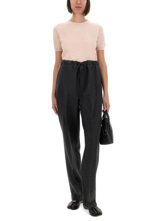 Maison Margiela Virgin Wool Crew Neck Sweater - Pink