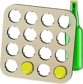 Generic Getr&auml;nkehalter f&uuml;r Flaschen, quadratischer Biersammler, Holztablett mit 16 F&auml;chern zur Aufbewahrung von St&ouml;pseln, Dekoration f&uuml;r Zuhause, Geschenk f&uuml;r