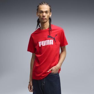 Puma T-shirt &agrave; logo N&deg; 1 bicolore Essentials Homme, V&ecirc;tements, Rouge, XXL