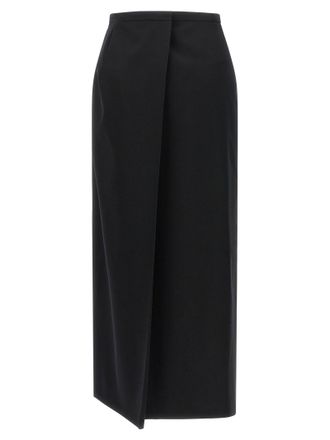 Magda Butrym Column Silhouette Wool Skirt - Black