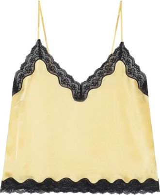 Rotate Rotate Birger Christensen, Femme, Tops, Jaune, Taille: 36 FR Camisole W. Lace