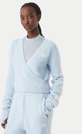 adidas Pullover Adidas x Jennie Knitted Wrap LD8932 Hellblau Slim Fit