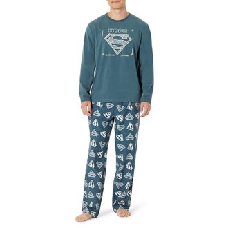 Amazon Essentials Harry Potter - DC Comics - Looney Tunes Herren Schlafanzug-Schlaf-Sets Flanell, Superman, XXL