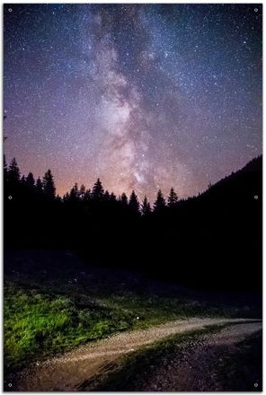 Wallario Outdoor-Poster f&uuml;r Garten oder Balkon Pfad zur Milchstra&szlig;e, Motivbanner Gr&ouml;&szlig;e: ca. 60 x 90 cm, Outdoor-Bild