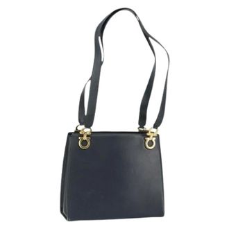 Ferragamo Sac &agrave; bandouli&egrave;re en cuir doccasion - Femme - Pre-owned - Bleu - Taille: ONE Size