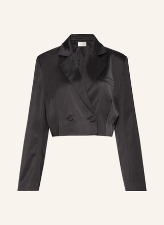 Gestuz Cropped-Blazer Yacminegz Aus Satin schwarz
