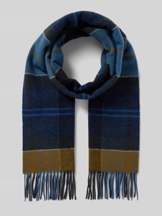 Barbour Schal aus Lammwolle mit Fransenabschluss