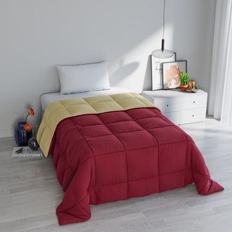 Italian Bed Linen ELEGANT Wintersteppdecke, Bordeaux/Creme, 220x260cm