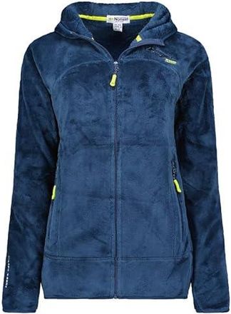 Geographical Norway Upalood Lady - Polaire épaisse Femme Chaude Capuche Fermeture Zip - Veste Automne Hiver Printemps Chaud Femmes - Longues Manches Vetement Pull Fourrur