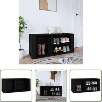 vidaXL Schuhablage - Schuhregal Schwarz 100x35x45 cm Holzwerkstoff