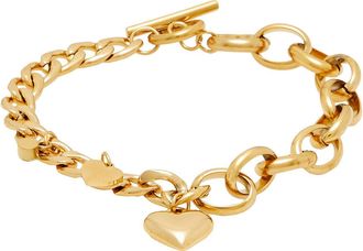 8 by YOOX CHAIN BRACELET WITH HEART PENDANTS