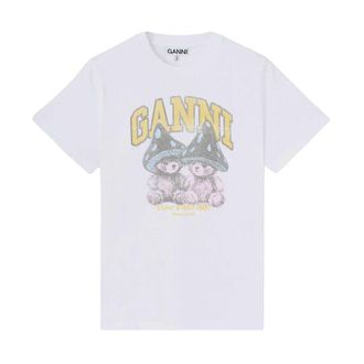 Ganni T-shirt Avec Teddy Champignon - Femme - Tops - Blanc - Taille: 40 FR
