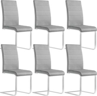Woltu Esszimmerst&uuml;hle 6er Set, Schwingstuhl, Freischwinger Stuhl, K&uuml;chenstuhl, Samtstuhl, Polsterstuhl, mit hoher R&uuml;ckenlehne, f&uuml;r Esszimmer Esstisch K&uuml;che