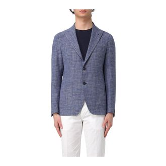 Tagliatore Homme, Vestes, Bleu, Taille: M Veste Blazer en Lin Coupe Ajust&eacute;e